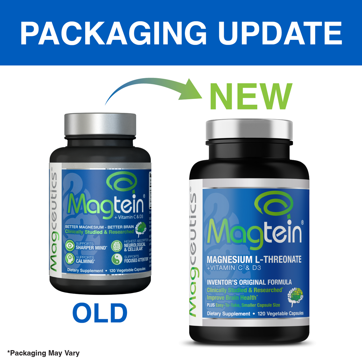 Buy Magtein 120ct with Vitamin C & D3 for Brain Health – MAGCEUTICS