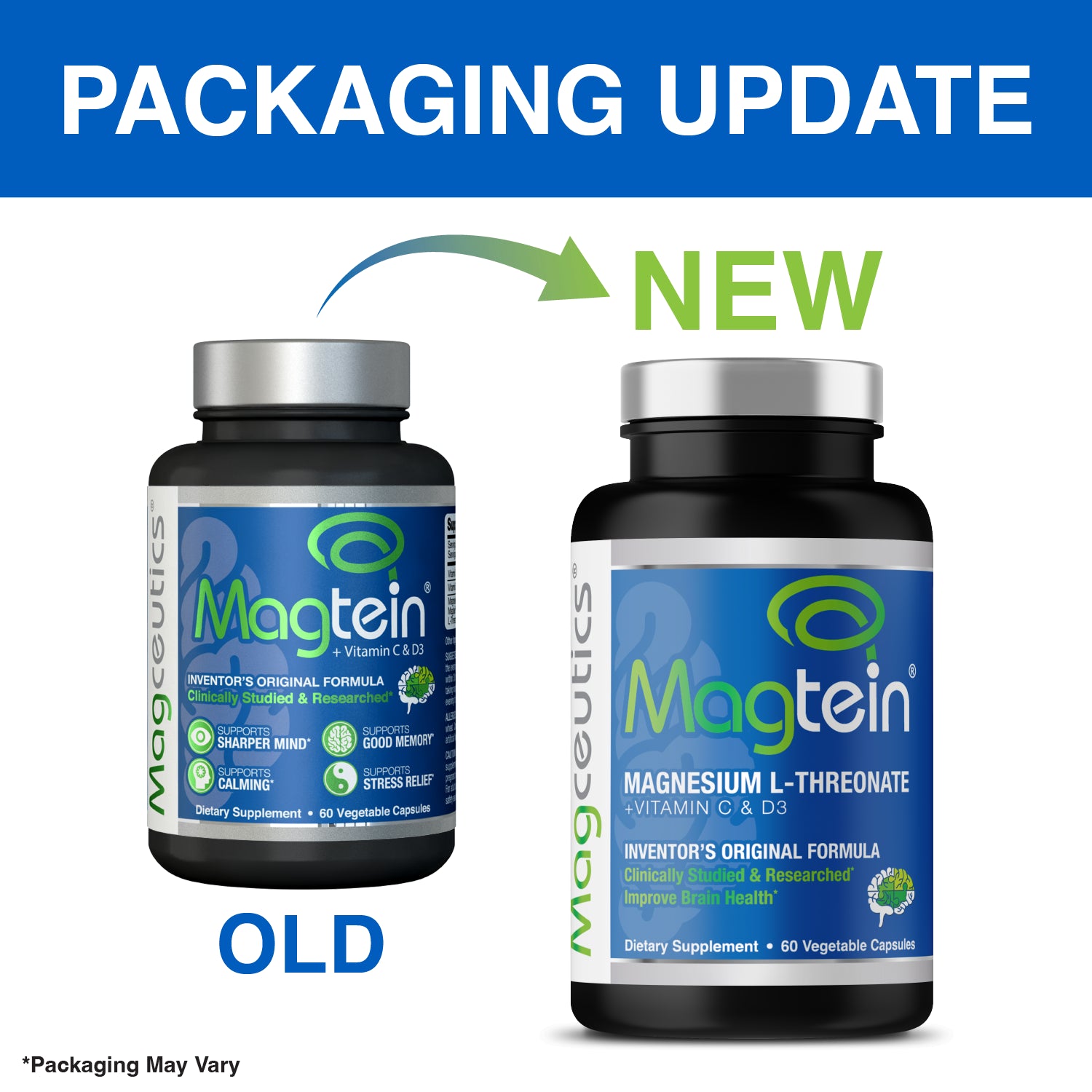 Buy Magtein Magnesium L-Threonate 60 Capsules | MAGCEUTICS